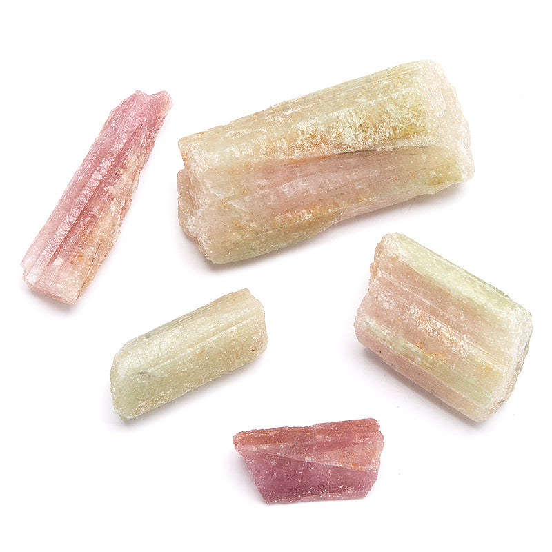 Turmalin, rosa och grön rå mineral gross – Kristallrummet